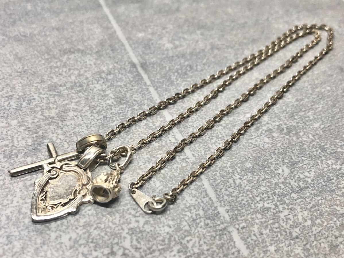 シルバー チャーム ネックレス silver 925 クラウン クロス シールド(シルバー)｜売買されたオークション情報、yahooの商品情報をアーカイブ公開 - オークファン（aucfan.com）