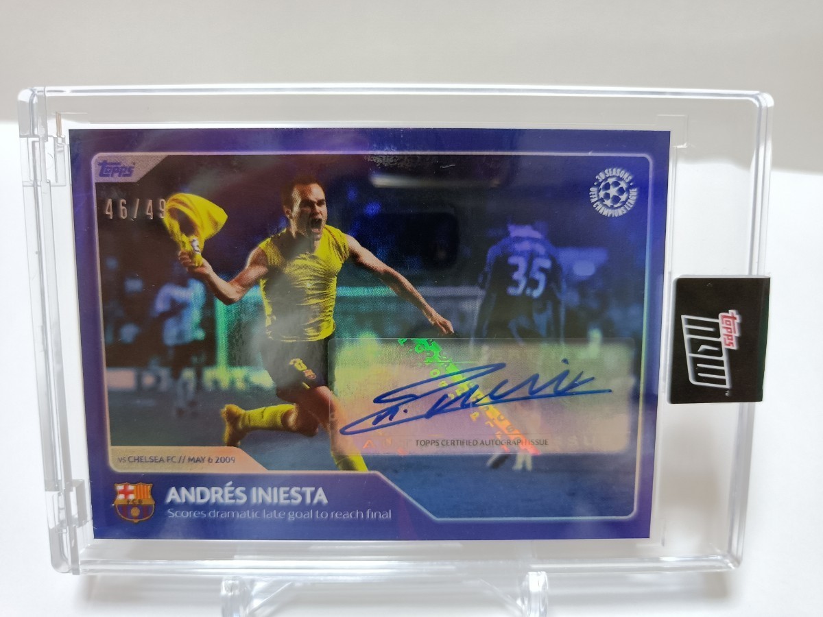 イニエスタ 直筆サインカード Topps UCL 30 Seasons Andres Iniesta FOIL #/49 Auto Card ...