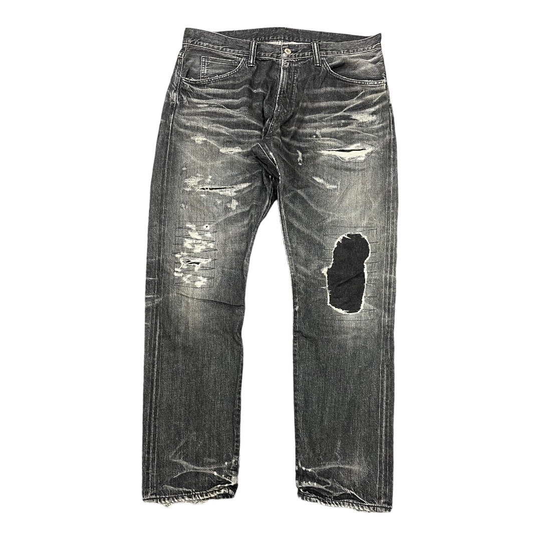 SEQUEL FRAGMENT 22SS コラボ ダメージデニム クラッシュデニム シークエル フラグメント XL(W33～)｜売買された ...