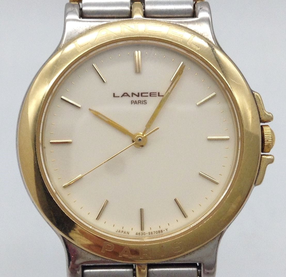 LANSEL 腕時計 4631-E63956 TA ランセル メンズ レディース 3針式 ホワイト文字盤 シルバー ゴールド クォーツ QZ ...