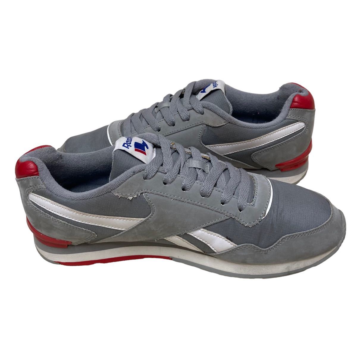 AF689 Reebok リーボック メンズ ローカットスニーカー US8 26cm グレー ホワイト レッド(26.0cm)｜売買された ...