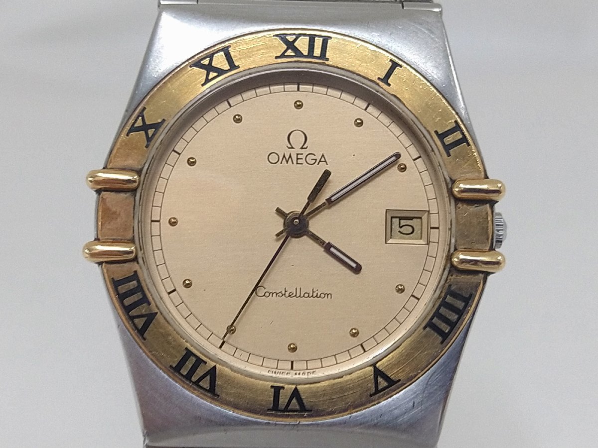 キングラム 23 -3203- OMEGA/オメガ コンステーション cal.1438 クオーツ/デイト/メンズ 腕時計 稼働品 @H994 ...