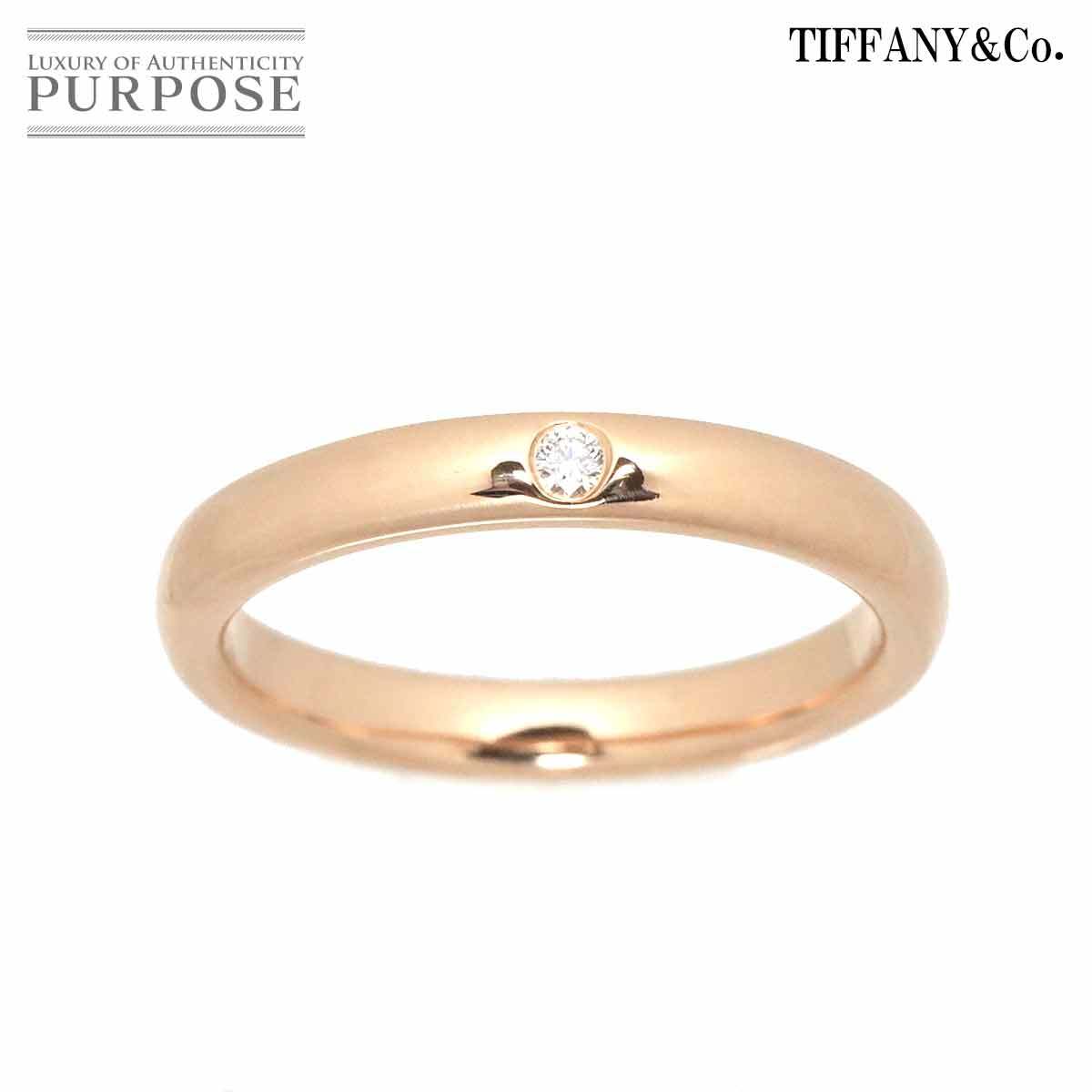 ティファニー TIFFANY&CO. スタッキング バンド 9号 リング ダイヤ 1P K18 PG ピンクゴールド 750 指輪 Stacking Ring 90183596(ピンクゴールド ...