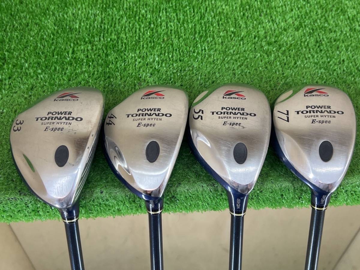 女性用/ユーティリティー4本セット Kasco POWER TORNADO E-SPEC 33/44/55/77 16/19/22/25度 ...