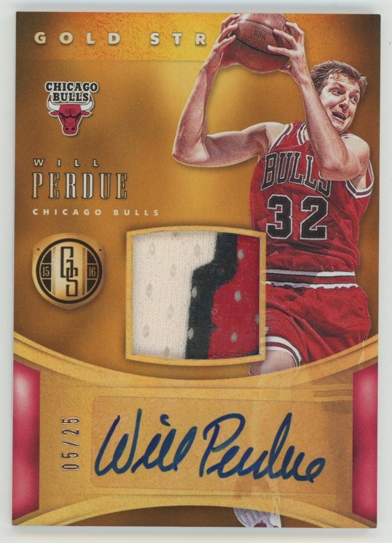 Will Perdue 2015-16 Panini Gold Standard Auto Patch 直筆サインパッチカード 25枚限定 ...