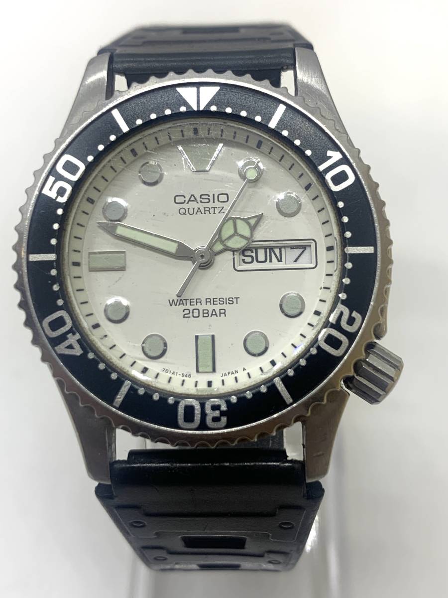 CASIO カシオ MD-700 ダイバー デイデイト QZ クォーツ メンズ 腕時計 電池交換済(その他)｜売買されたオークション情報、yahooの商品情報をアーカイブ公開 - オークファン ...