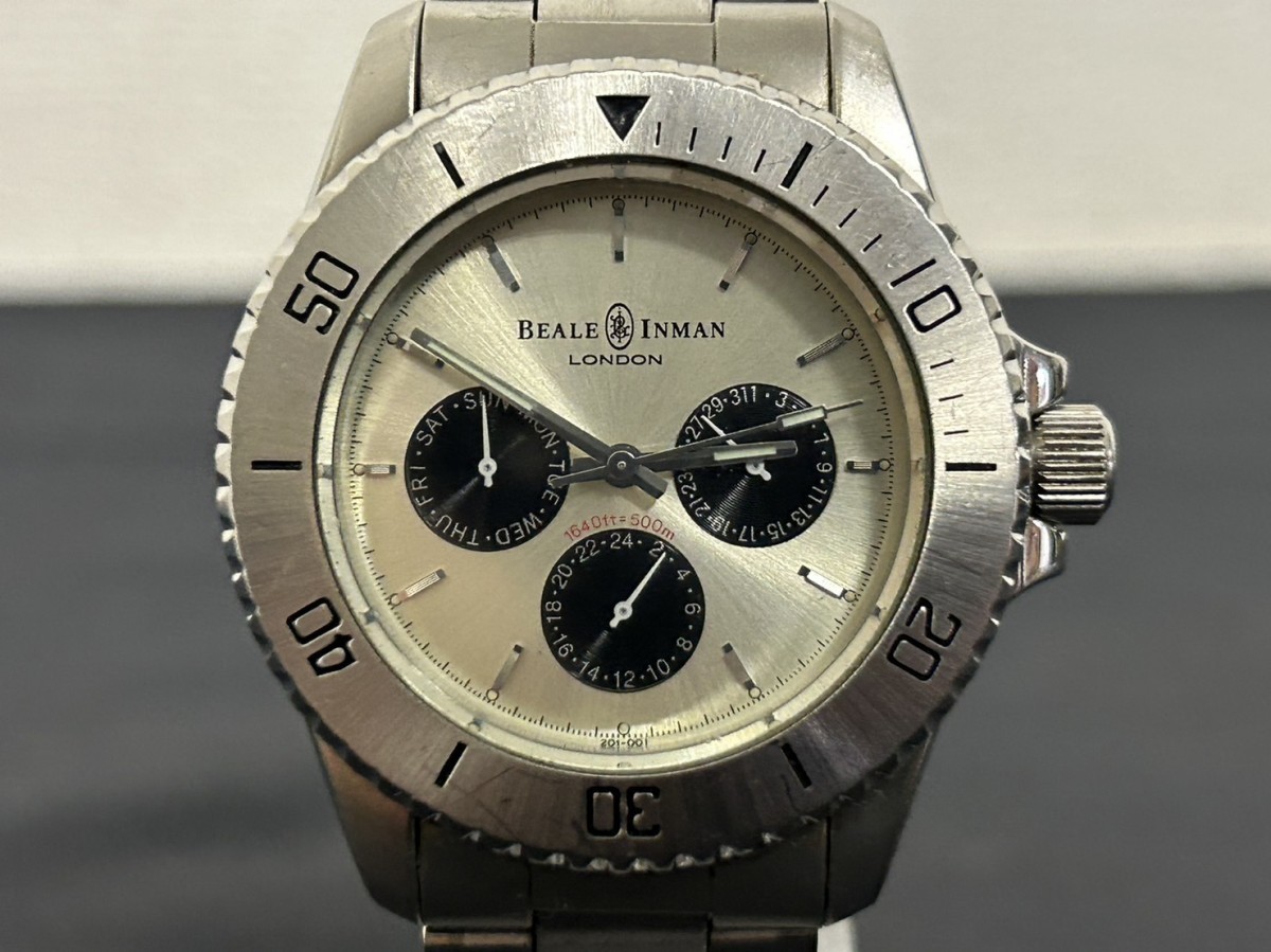 A3 BEALE INMAN ビールインマン メンズ腕時計 クオーツ 201-001 LONDON 500 ヴィンテージ パンダ文字盤 現状品 ...