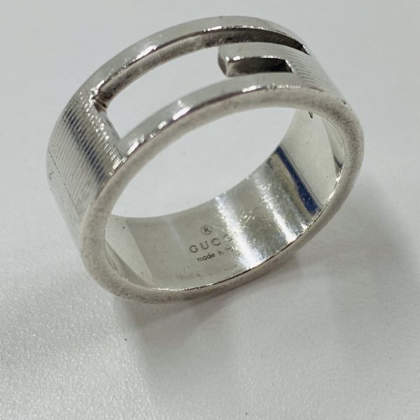 P622-H5-1570 GUCCI グッチ Gカット リング 指輪 シルバー 925刻印 約18号 総重量/8.4g アクセサリー 小物 ...
