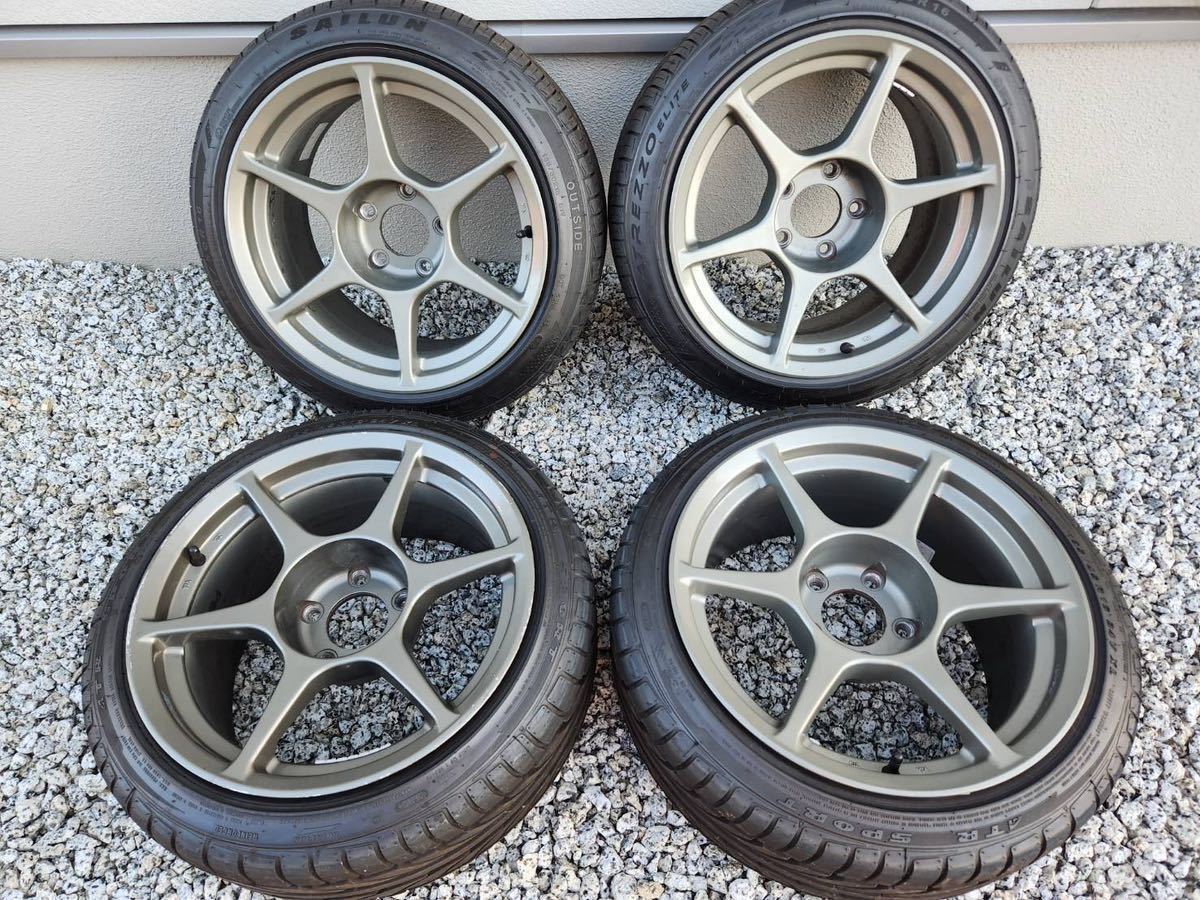 P1 Racing 8.5J +17 114.3 16inch 16インチ EK9 DC2 スイフト スポーツ タイヤ付 195 45 16 ...