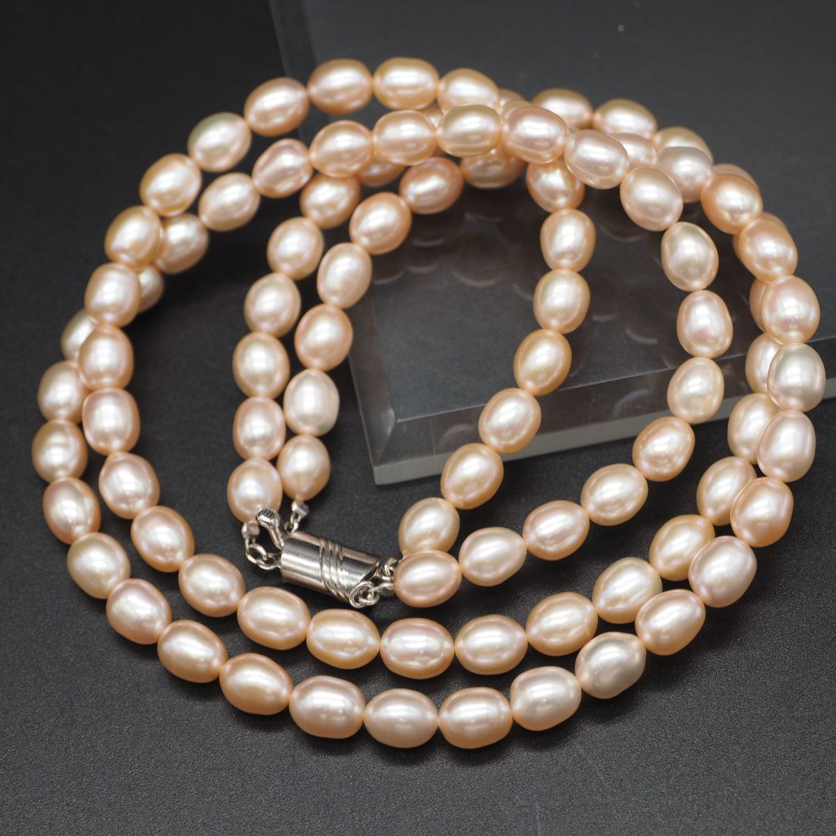E463 淡水真珠 パール ネックレス SV925刻印 2連 ピンク系カラー デザイン シルバー 6月誕生石(淡水真珠)｜売買されたオークション情報、yahooの商品情報をアーカイブ公開 ...