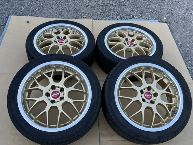ホイール付タイヤ4本セット PIAA SPORT MESH BBS タイプ 日本製 17×7.0+48 5-PCD100 ハブ-73 215 ...