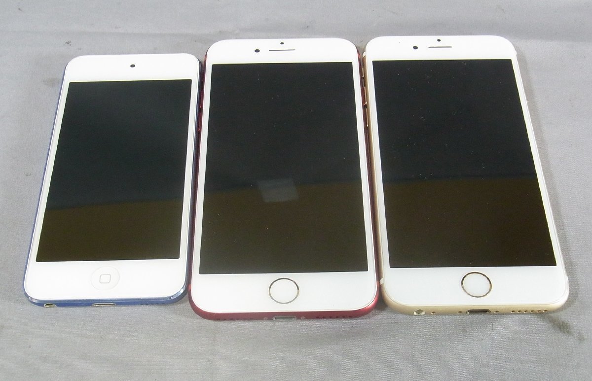 B36511 O-05076 au iPhone6s MKQQ2J/A / docomo iPhone7 MPRY2J/A / iPod touch MKHV2J/A 計3台セット ジャンク ...