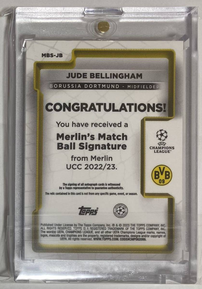 サイン枠内 SSP 直筆サイン JUDE BELLINGHAM 2022-23 Topps Merlin Chrome UEFA Soccer ...