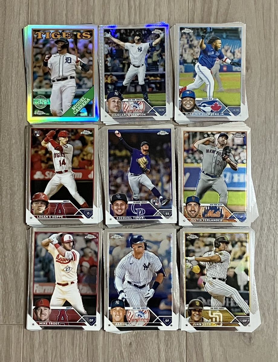 1円スタート 2023 Topps Chrome 95枚 まとめ売り Mike Trout Aaron Judge Logan O’Hoppe ...