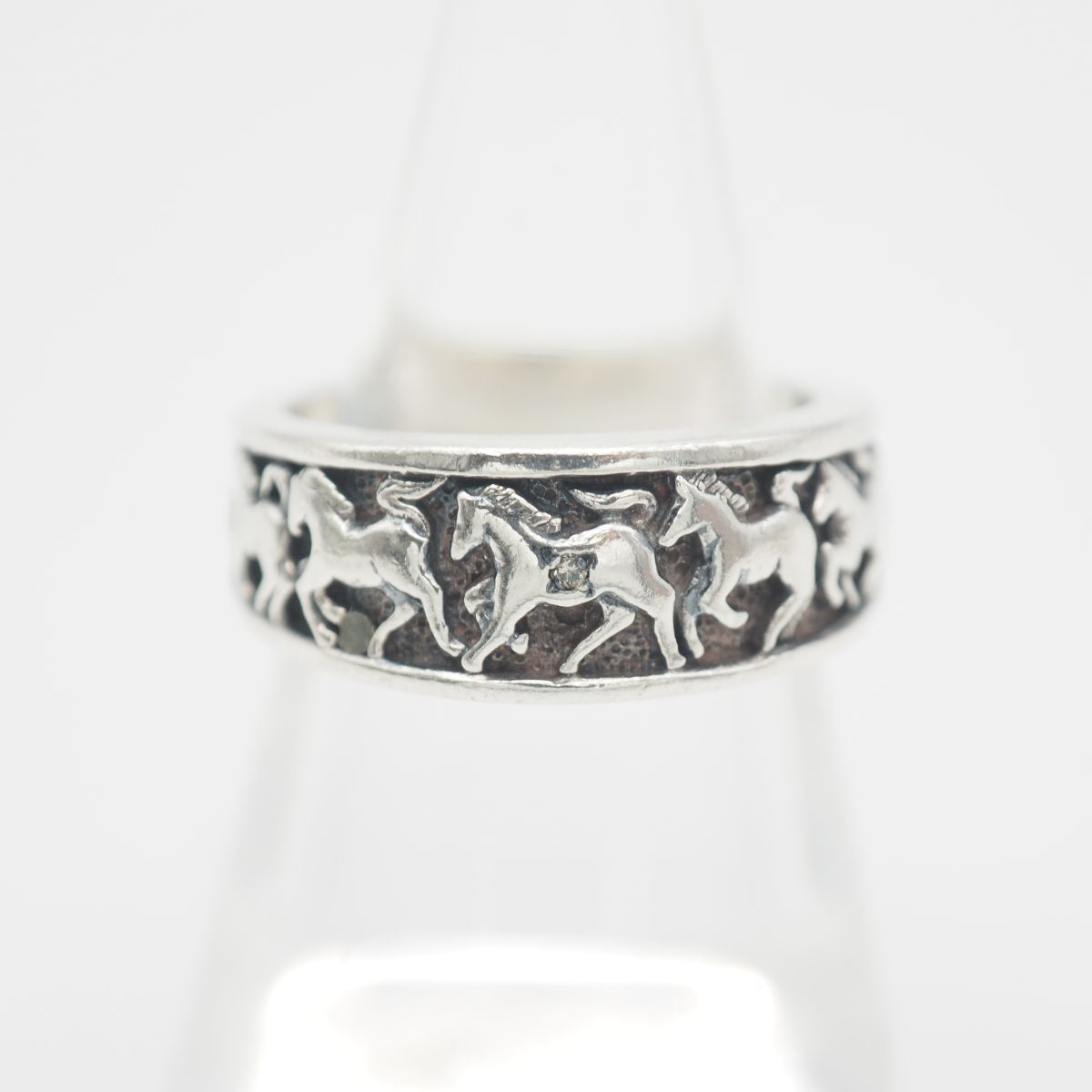 E996 ダイヤモンド SILVER刻印 リング 馬 ホース デザイン シルバー 指輪 11号 ヴィンテージ 4月誕生石(シルバー台)｜売買されたオークション情報、yahooの商品情報を ...