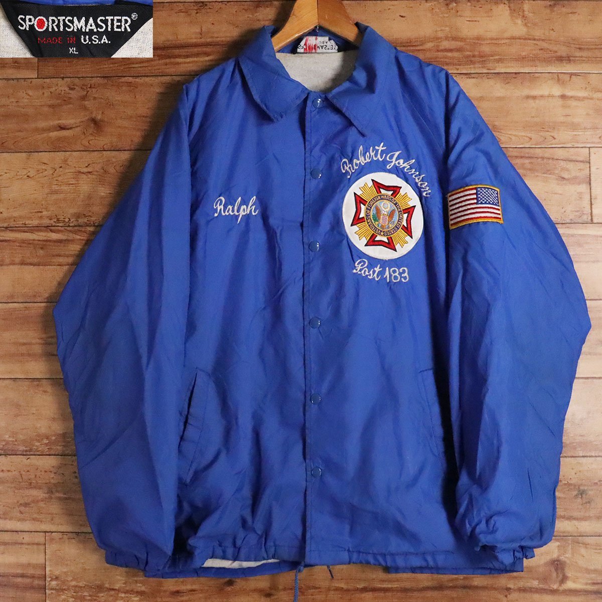J9J/R6.6-3 80s アメリカ製 SPORTSMASTER スポーツマスター ナイロン コーチジャケット XL アメリカ古着 ...