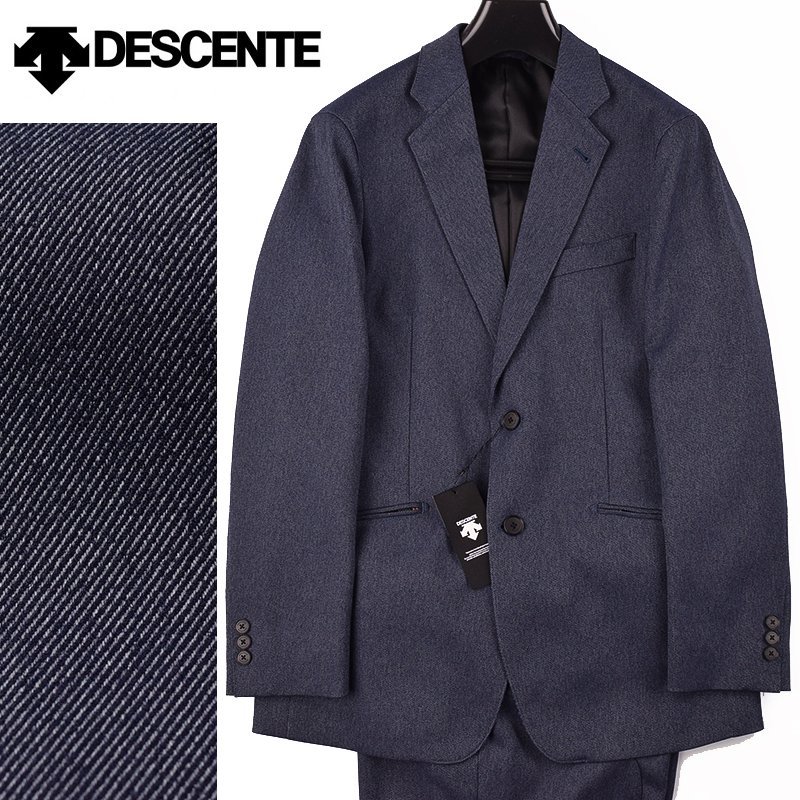 DESCENT デサント 秋冬 New Business Style スタイリッシュ ストレッチスーツ デニム調生地 ネイビー/A5(Mサイズ ...