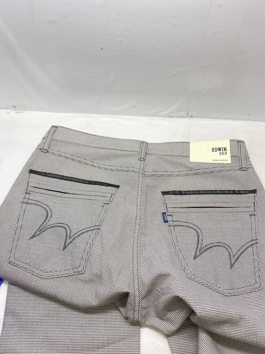 g27743 エドウィン EDWIN 503 日本製 E53FCM ブロックチェック チェック ストレート 麻 綿 グレー メンズ サイズ34 股下80(W34)｜売買されたオークション情報 ...