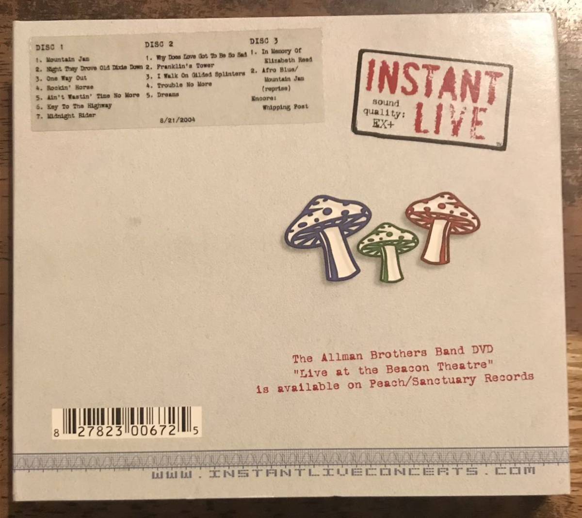 The Allman Brothers Band / オールマンブラザーズバンド / Instant Live: Tweeter Center ...