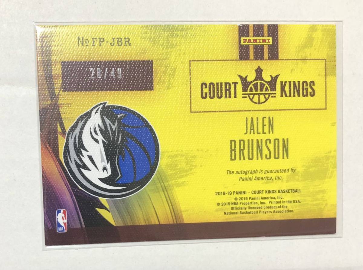 2018-19 Court Kings Jalen Brunson Rookie Autograph Red Parallel #/49 祝 ...