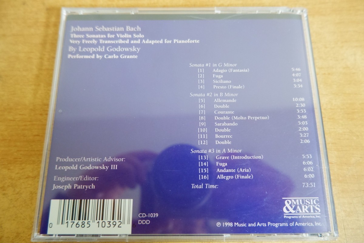 CDk-5046 Bach Godowsky Carlo Grante / J.S. Bach: Three Sonatas For ...