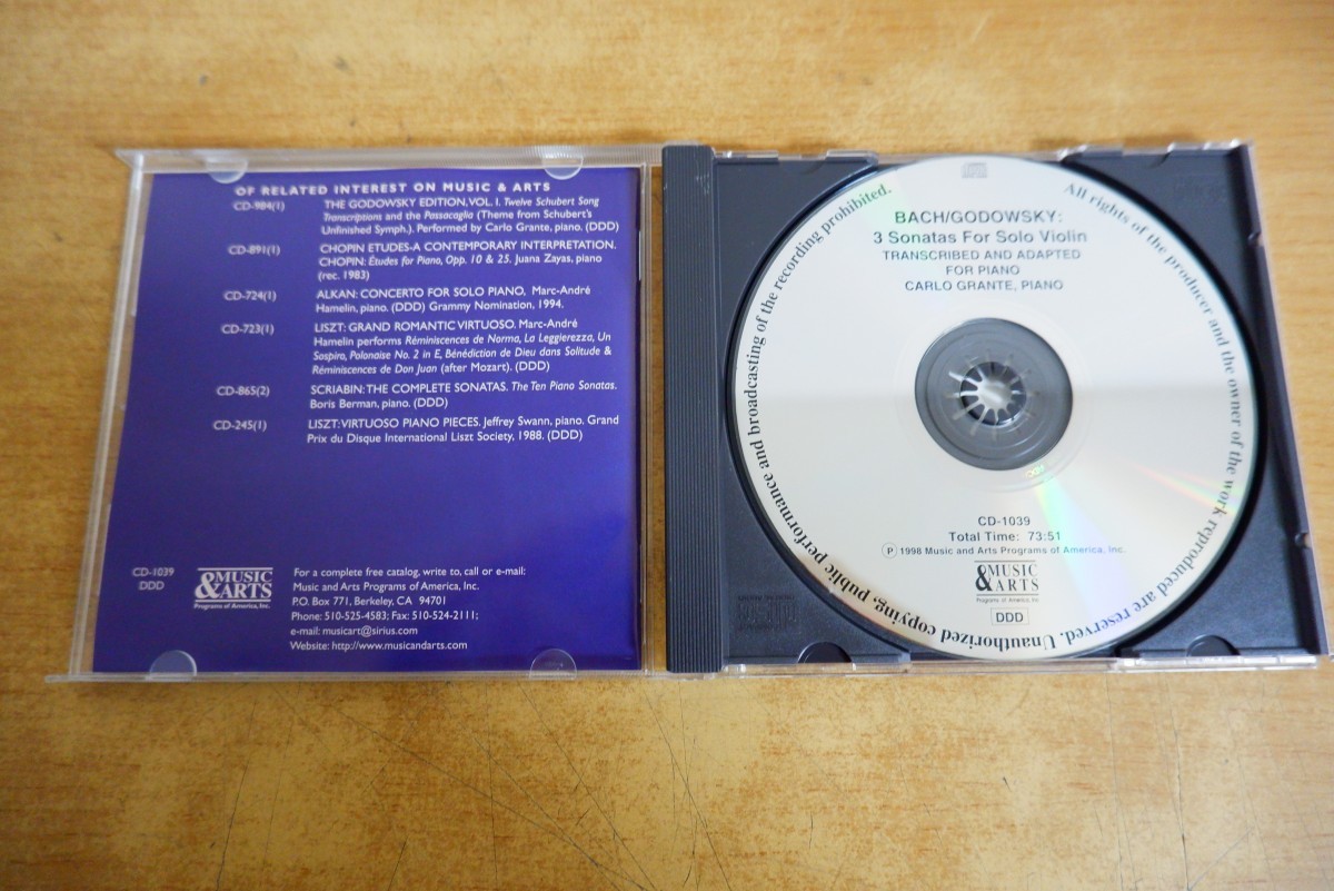 CDk-5046 Bach Godowsky Carlo Grante / J.S. Bach: Three Sonatas For ...