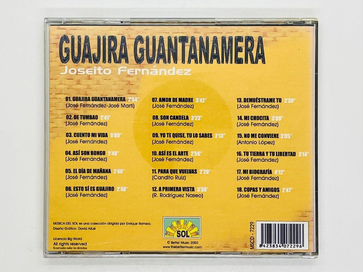 CD JOSEITO FERNANDEZ Guajira Guantanamera / MSCD-7229 ホセイート フェルナンデス Z56 ...
