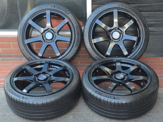 17in ENKEI エンケイ PF07 17X7.0J PCD 114.3 5穴 +48 ミシュラン パイロットスポーツ4 195 ...