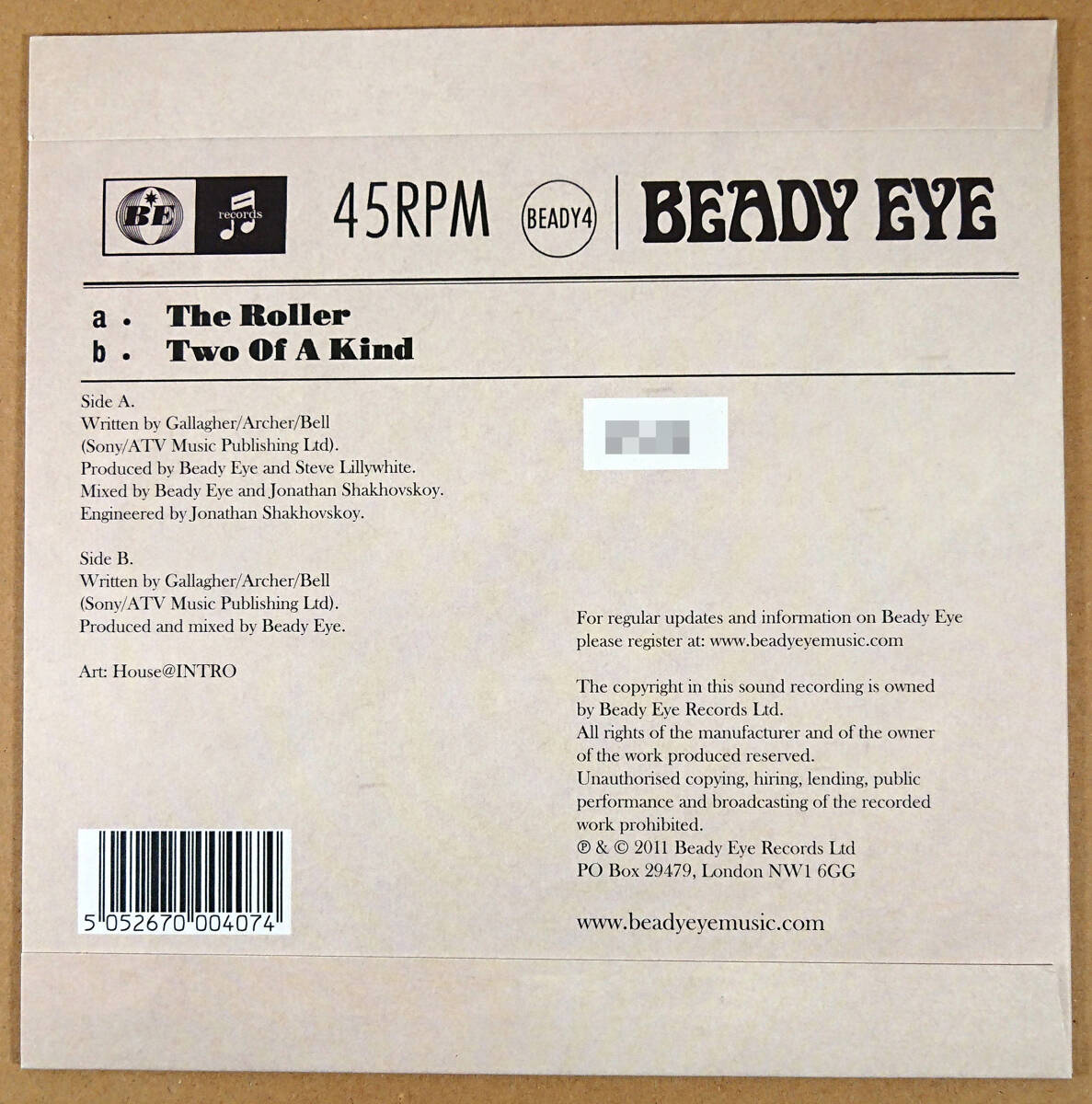 2LP EP Beady Eye / Different Gear Still Speeding Europe Original ナンバー入 ...