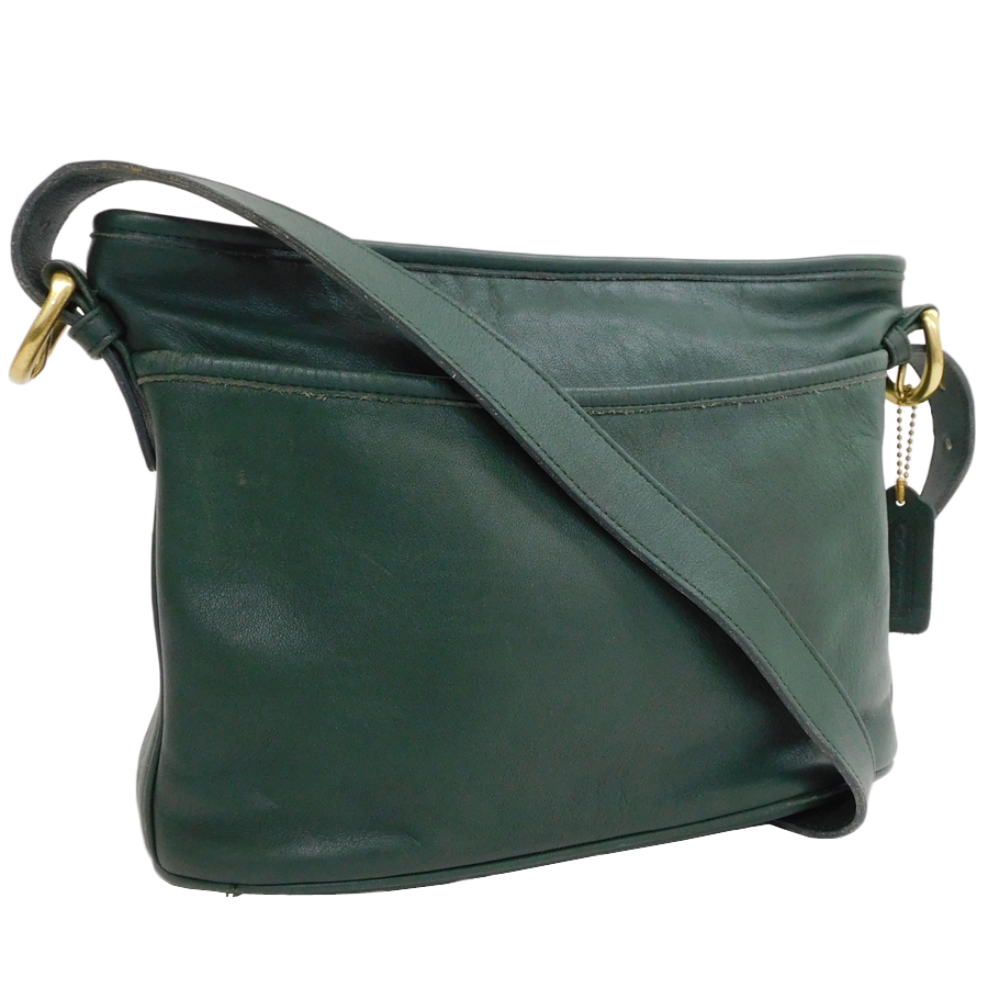 1円 コーチ ショルダーバッグ ダークグリーン系 レザー 無地 小さめ カジュアル 4143 COACH E.Bssl.tI-08(その他 ...