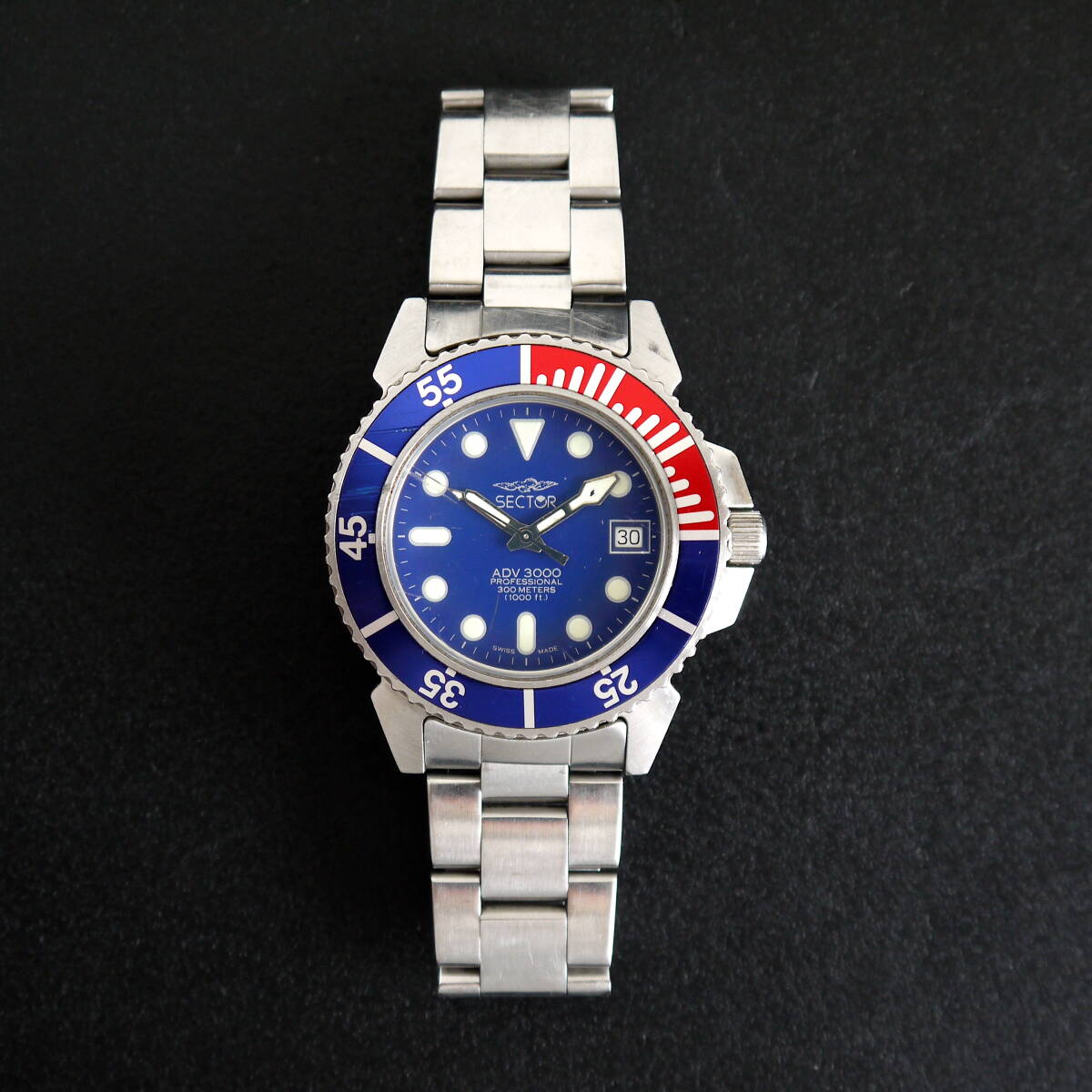 SECTOR ADV 3000 PROFESSIONAL セクター プロフェッショナル ダイバーズウォッチ 300m防水 なペプシベゼル 良品 ...