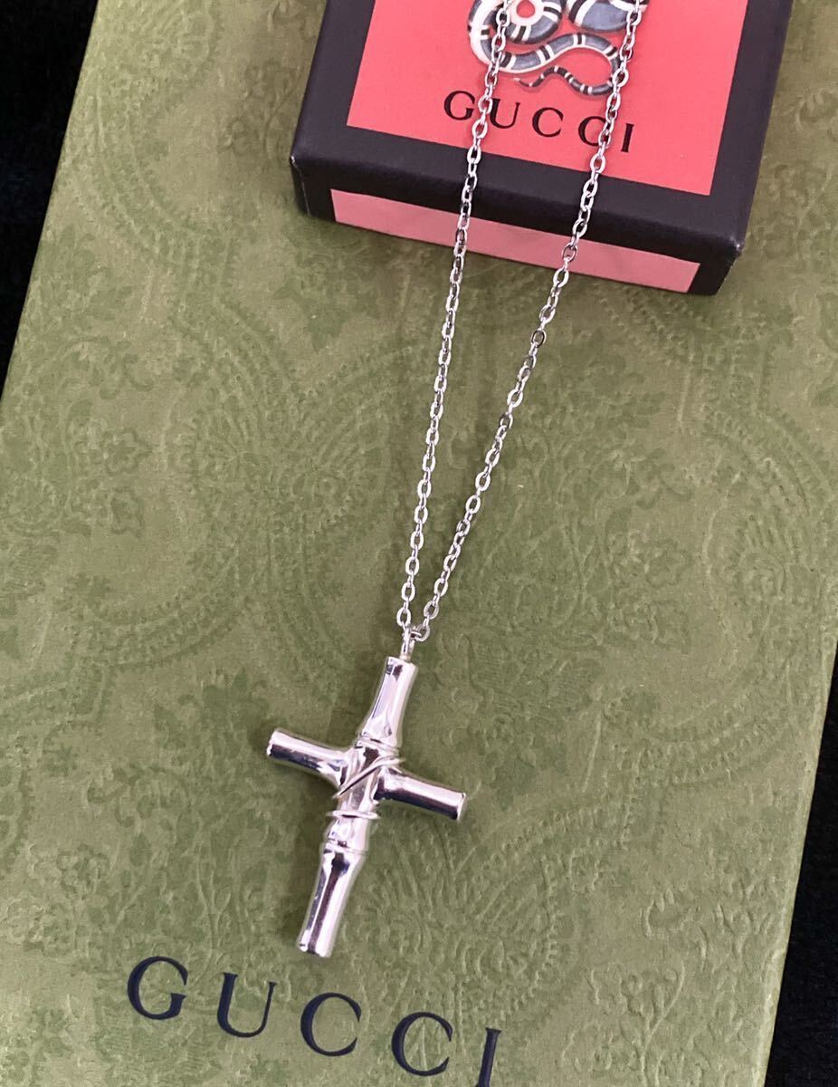 / GUCCI/グッチ クロス/十字架 バンブー/竹 ネックレス/ペンダント チェーン60cm(ネックレス、ペンダント、チョーカー)｜売買されたオークション情報、yahooの商品情報を ...