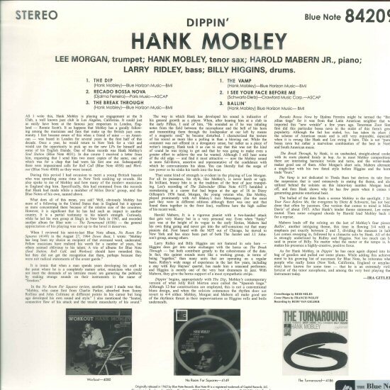 BLUE NOTE LP ハンク モブレー HANK MOBLEY DIPPIN' ANALOGUE PRODUCTIONS 45回転 ...