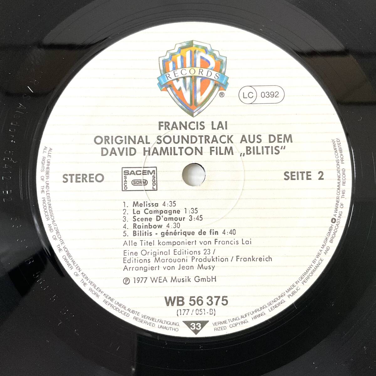 DAVID HAMILTON Francis Lai - Bilitis Bande Originale Du Film FRANCE ...