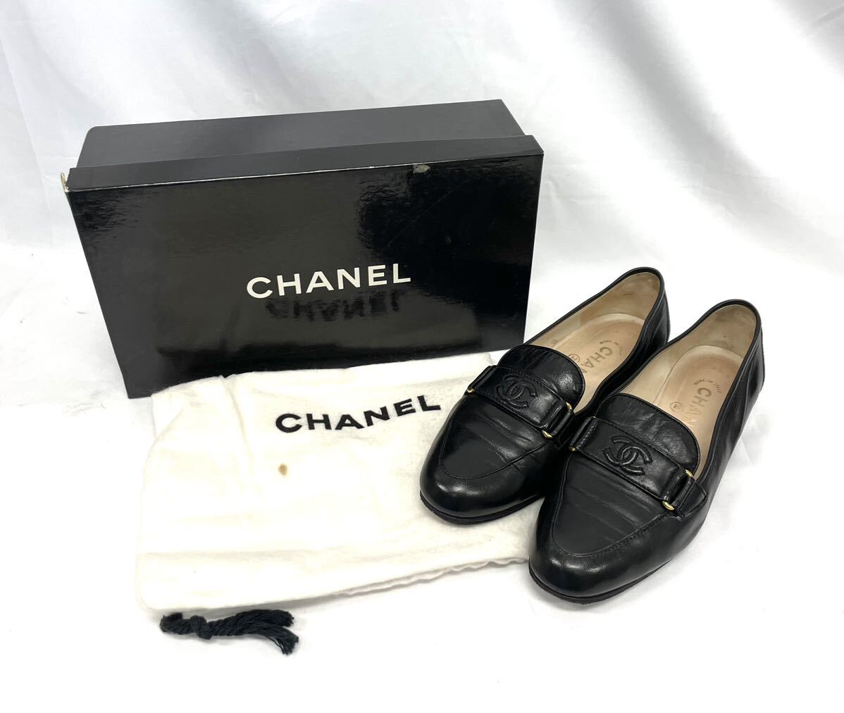 CHANEL シャネル ココマーク レザー パンプス ローファー サイズ36 約23cm ブラック 黒 靴 シューズ 現状品 Y227-3(23.0cm)｜売買されたオークション情報 ...