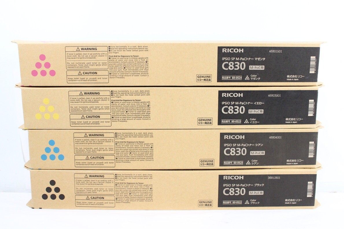 RICOH 純正 トナー C830 4色 シアン マゼンタ イエロー ブラック リコー ITWTEVH75DQU-YR-L01-byebye ...