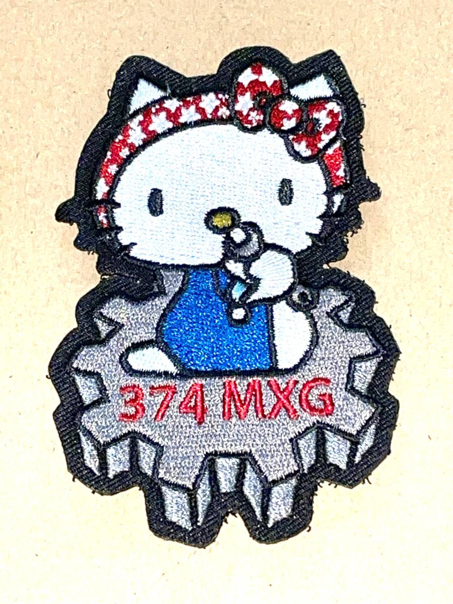 U.S.A.F. 374MXG KITTY PATCH アメリカ空軍横田基地 第374空輸航空団 第374整備群オリジナルキティパッチ ...