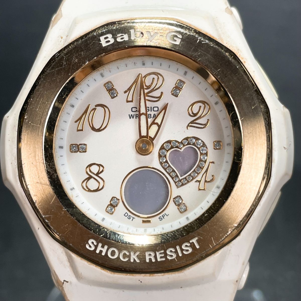 CASIO カシオ Baby-G ベビージー BGA-100LV 腕時計 アナデジ クオーツ ラバーバンド ホワイト 多機能 カレンダー ...