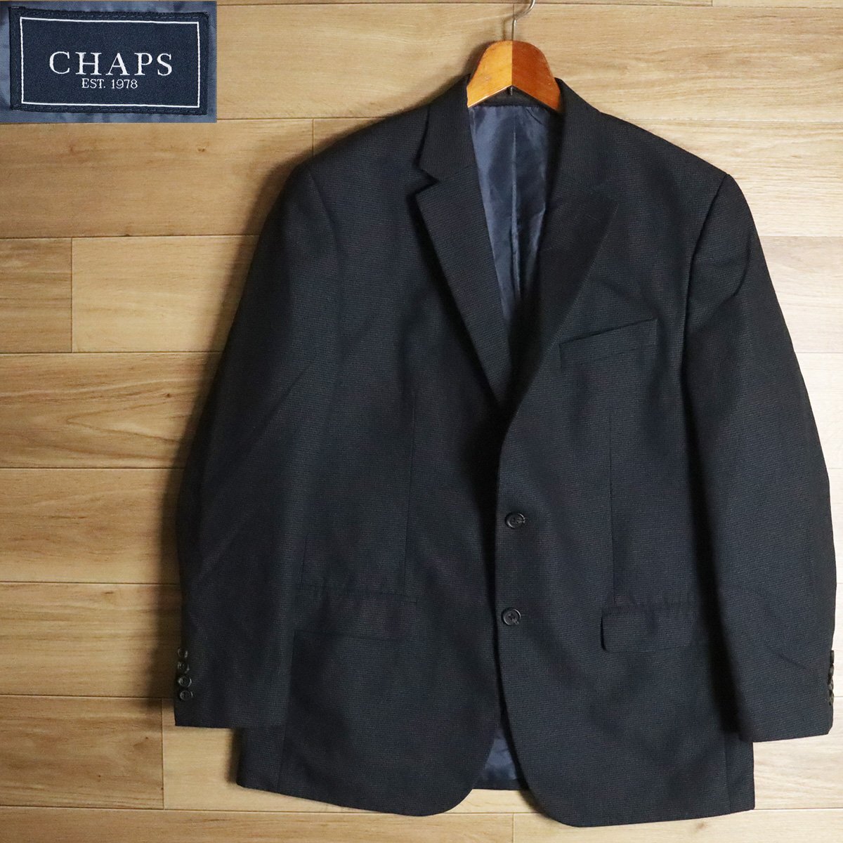 J8Y/Y7.17-3 アメリカ古着 CHAPS チャップス テーラードジャケット ブレザー スーツ フォーマル チェック メンズ サイズ ...