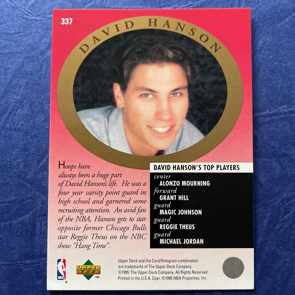 Michael Jordan 1995-96 Upper Deck Electric Court #337 David Hanson MA マイケル ジョーダン NBA HOF ビンテージ ...
