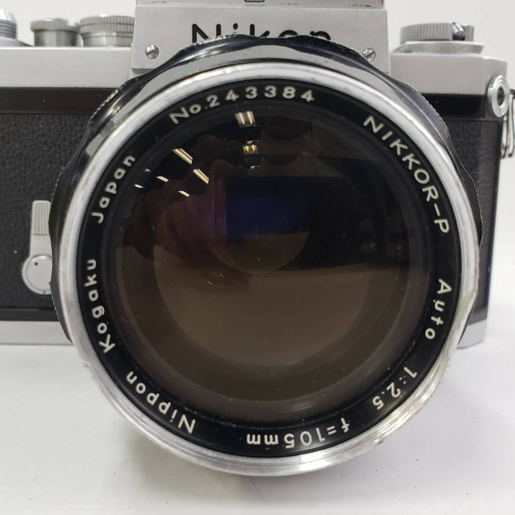 24横/A064465-2/IM5000/M014-598/ Nikon ニコン カメラ Nikon F No.243384 NIKKOR-P Auto 1:2.5 f=105㎜ Nippon ...