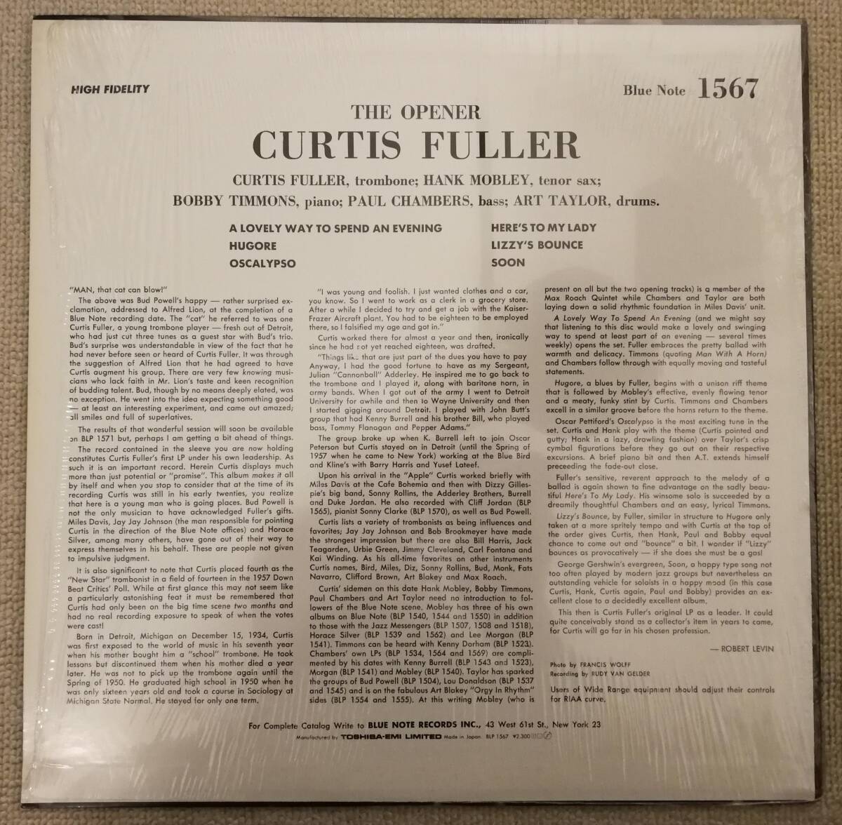 個人所蔵 / シュリンク極 / 1984国内盤 MONO Blue Note / Curtis Fuller / The Opener ...