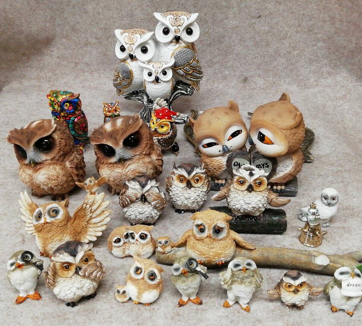 ふくろう 置物 オブジェ 人形 25点 まとめ コレクション品 高さ 40 190mm フクロウ 皿 43-125(その他)｜売買されたオークション情報、yahooの商品情報をアーカイブ公開 ...