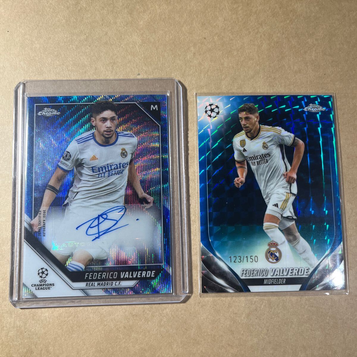 2021-22 Topps Chrome UEFA Blue Refractor Federico Valverde Autograph ...