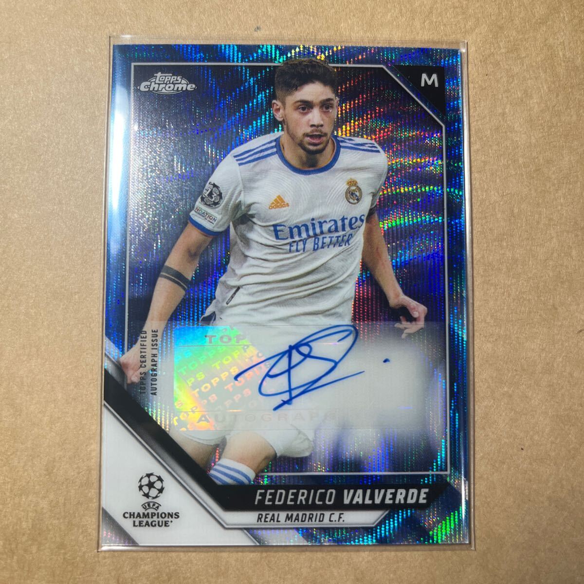 2021-22 Topps Chrome UEFA Blue Refractor Federico Valverde Autograph ...