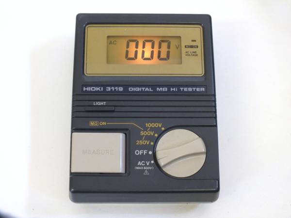 HIOKI 3119-11 絶縁抵抗計 DIGITAL MΩ Hi TESTER(電気計測器)｜売買されたオークション情報、yahooの商品 ...