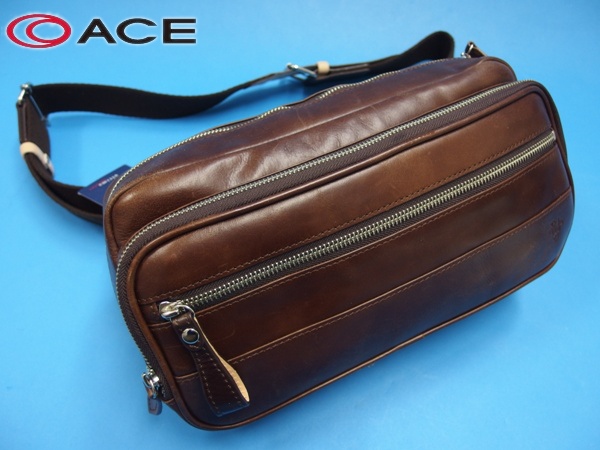 ACEエース ultima 総本革レザー 大容量ボディバッグ 赤茶(ボディバッグ)｜売買されたオークション情報、yahooの商品情報を ...