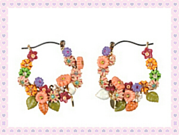 レネレイド☆花が咲き乱れる豪華なフープピアス☆新品