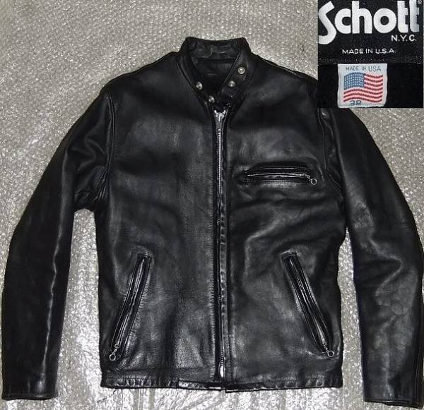schott 38 黒641シングルライダース ショット(ライダースジャケット)｜売買されたオークション情報、yahooの商品情報をアーカイブ公開 - オークファン（aucfan.com）