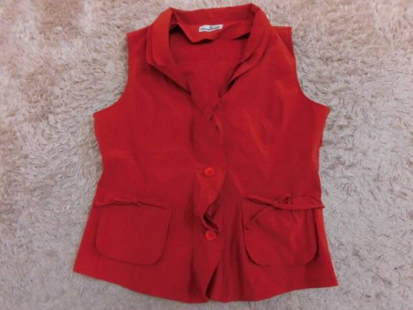 cooperate フリル リボン ナイロン 薄手 ベスト 橙系 ML(Mサイズ)｜売買されたオークション情報、yahooの商品情報をアーカイブ公開 - オークファン（aucfan.com）